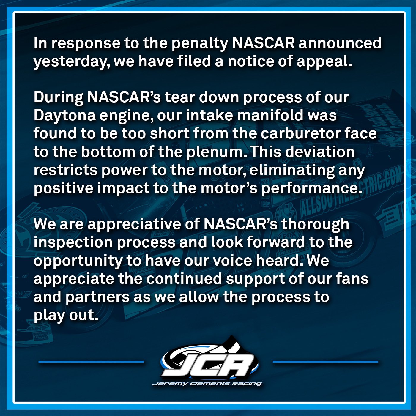 Jeremy Clements Racing issued L2 penalty, will not advance to Playoffs ...