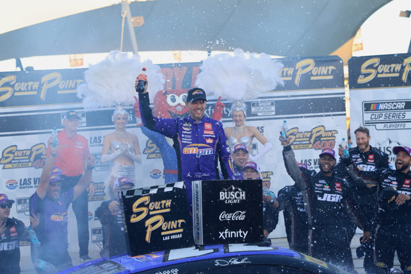 Denny Hamlin scores 60th Cup victory at Las Vegas; clinches ...